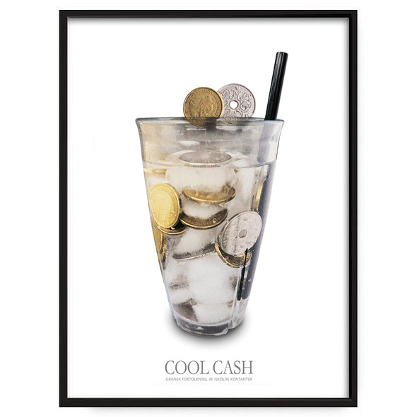 Humor Plakat med Cool Cash - Grafisk fortolkning af kolde kontanter – X ...